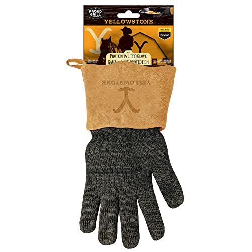 Proud Grill Yellowstone Kevlar BBQ & Utility Glove W/ Leather Cuff ...