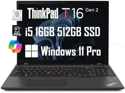 Amazon.com: Lenovo ThinkPad T16 Gen 2 Business Laptop 16” FHD+ IPS ...
