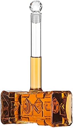 Amazon.com | 400ml Whiskey Decanter Thors Hammer Glass Wine Bottle ...