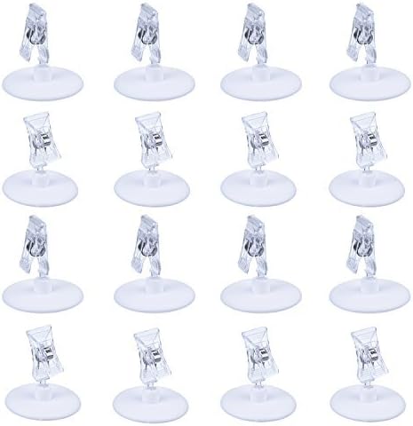 16 Pack Plastic Display Clip Holder Rotatable Place Card Sign Holder ...