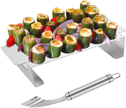 Amazon.com: 2Pcs Jalapeno Poppers Grill Rack with Pepper Corer Tool, 18 ...