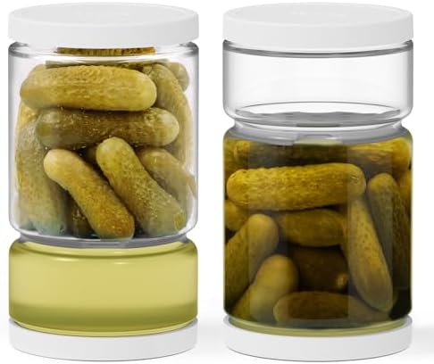 Amazon.com: SEMANJLL Glass Pickle Jar with Strainer Flip, 49 oz ...