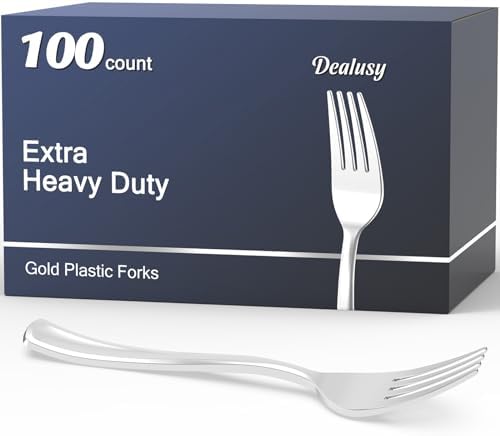 Amazon.com: Silver Plastic Forks Premium Quality Disposable Silverware ...