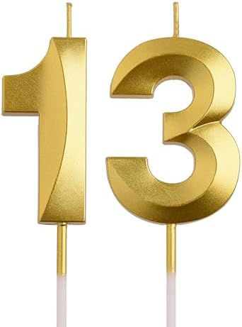 Amazon.com: 13th Birthday Candles,Number 13 Candles,Rose Gold Happy ...