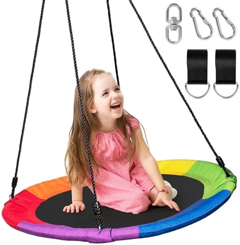 Amazon.com: DECORLIFE 40 Inch Tree Swing, Saucer Swing for Kids Outdoor ...