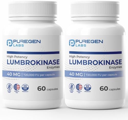 Amazon.com: Puregen Labs Lumbrokinase 40mg per Capsule High Potency ...