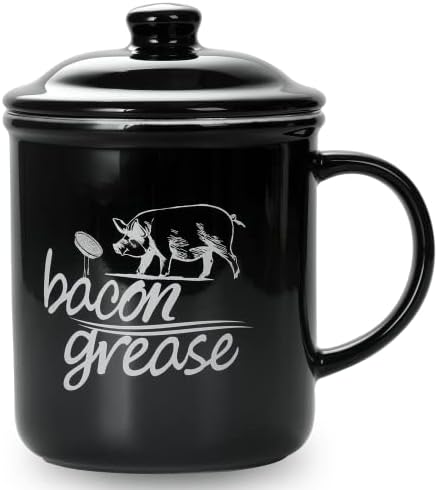 Amazon.com: NiHome 46OZ Bacon Grease Container with Strainer & Silicone ...
