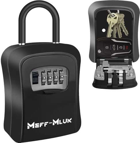 Meff-Mluk Key Safe Wall Mounted, Security Lock Box Outdoor 4 Digit ...