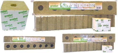 Amazon.com: grodan GRODAN STONEWOOL GRO-BLOCKS - DELTA 6.5 - SMALL 4" W ...