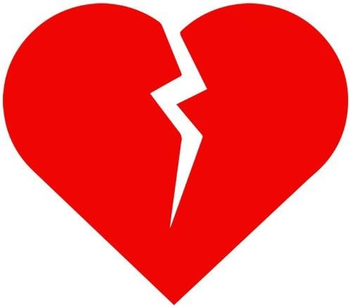 Amazon.com: Broken Heart Decal Sticker (red, mirrored), - PEEL and ...