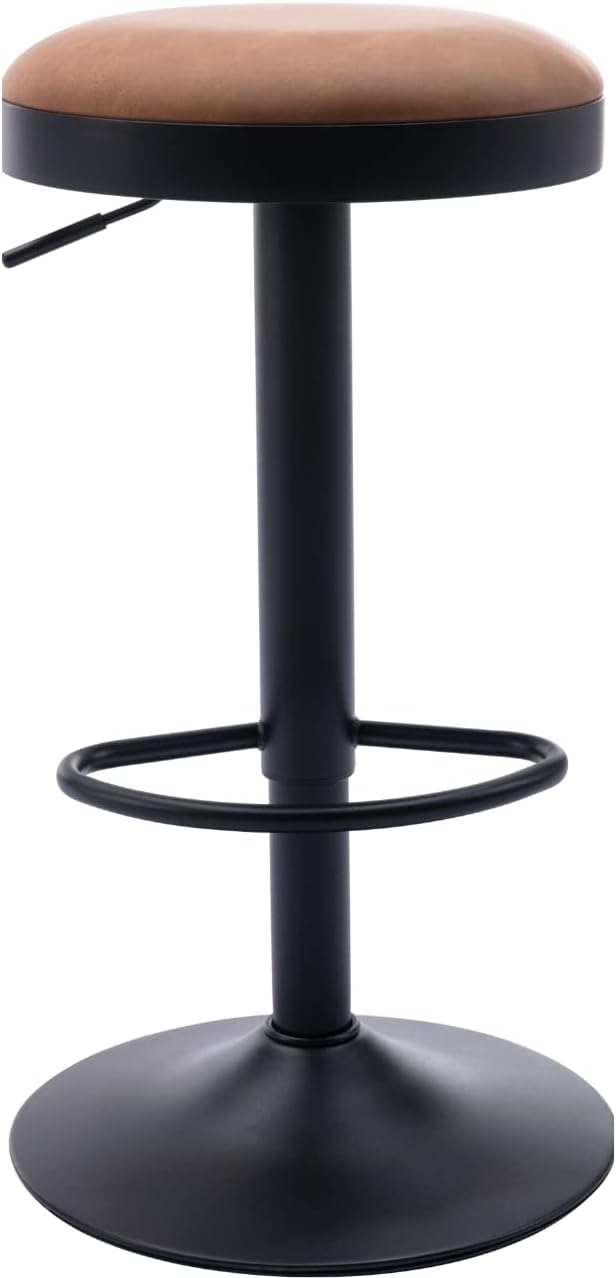 Amazon.com: CIMOTA Swivel Round Bar Stools Set of 1 Backless Adjustable ...