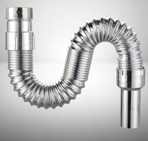 CUROVIT Pvc Flexible 1-1/4" Chrome Waste Pipe for Easy Flow ...
