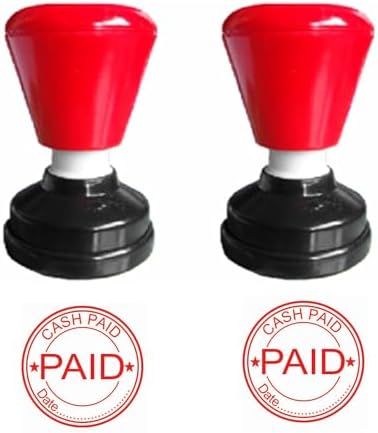 Cash Paid with date 30mm round red color self ink pre ink rubber stamp ...