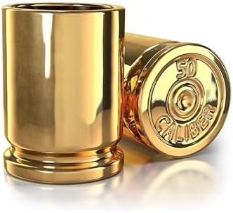 50 Caliber Shot Glasses, Ceramic Gun Shot Glass Set of 2, Bullet ...