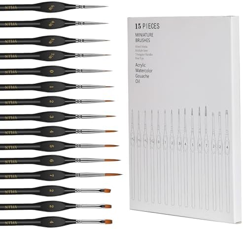 Amazon.com: Miniature Detail Paint Brushes, 15Pcs Assorted Size Thin ...