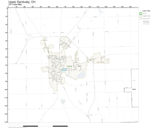 ZIP Code Wall Map of Upper Sandusky, OH ZIP Code Map Not Laminated ...