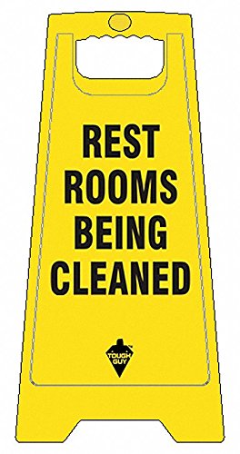 Amazon.com: Tough Guy 6DMH1 Floor Sign, Yellow, 24 In., 2 Sided ...
