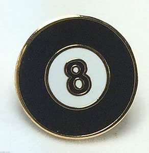 Amazon.com: Emblems-Gifts POOL 8 BALL POOL ROUND ENAMEL LAPEL PIN BADGE ...