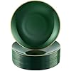 Amazon.com: Bestluck 100 PCS Green Gold Plastic Plates, 7 inch Green ...