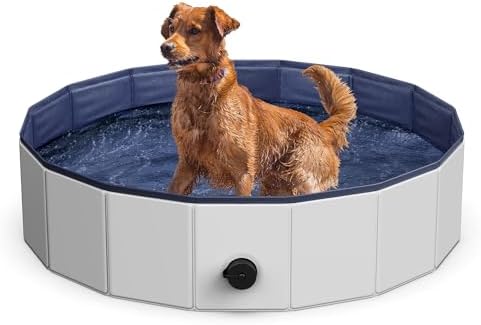 Amazon.com: Petace Foldable Dog Pool, 31.5" Portable Kiddie Pool ...