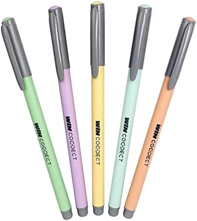 WIN Connect Ball Pens | 20 Blue Ink Pens | 0.7mm Tip | Comfortable Grip ...