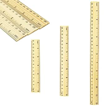 3 Shatterproof Wooden Rulers - Retro Teaching and Measuring Tools ...