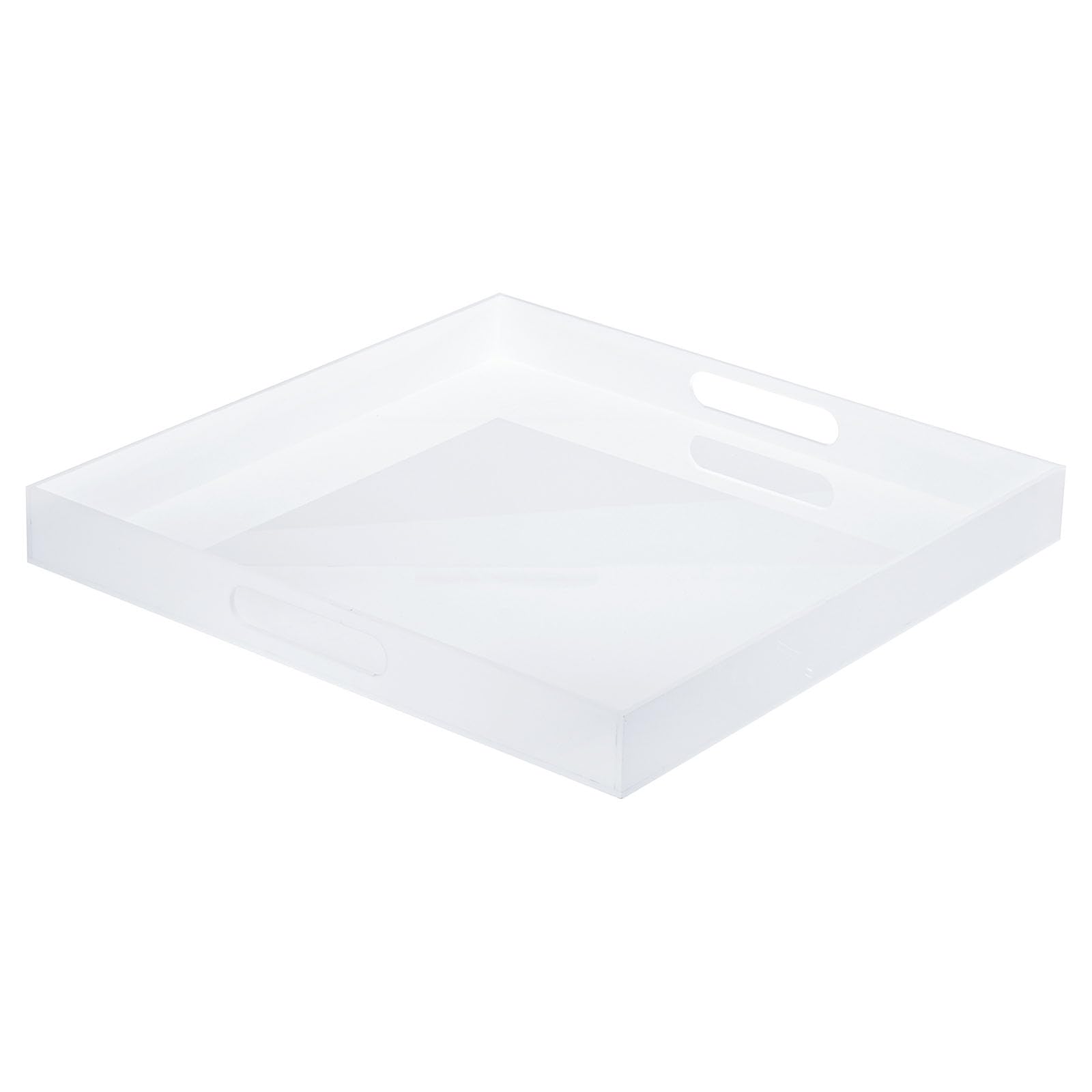 PATIKIL Modern Elegant 18" x 18" Large White Acrylic Tray for Serving ...