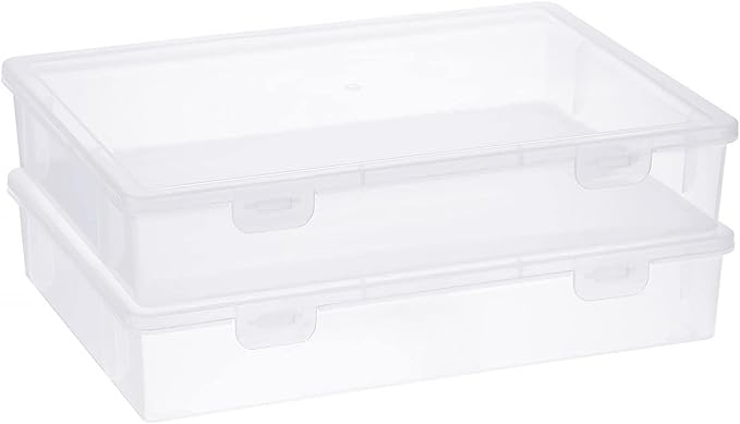 Amazon.com: BTSKY Clear Plastic Storage Box with Flap Lid, Multipurpose ...