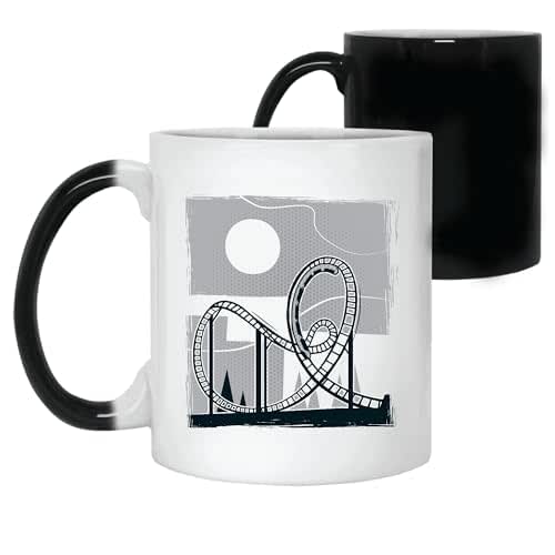 Amazon.com: Black and White Roller Coaster Illustration Gift for Kids ...