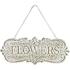 Amazon.com: Chic Metal Garden Sign - Hanging Flower Sign Yard Decor ...