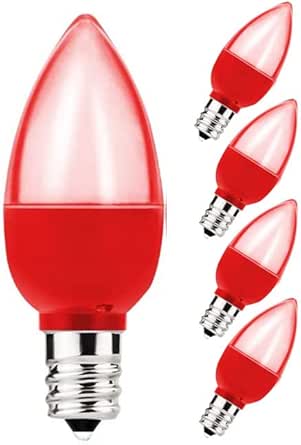 Anivona C7 Red LED Light Bulb, for Helloween Christmas Lights Deco ...