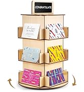 Amazon.com: 3 Tier Rotating Greeting Card Display Stand Wooden Postcard ...