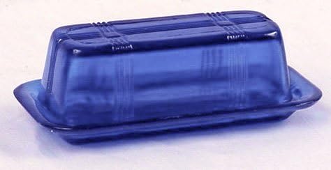 Amazon.com | Cobalt Blue Glass Covered Butter Dish: Butter Dishes