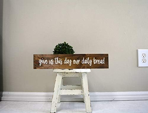 Amazon.com : WIPBLAK give us This Day Our Daily Bread Sign, Kitchen ...
