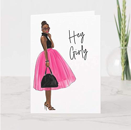 Amazon.com: Hey Girly Black Girl Greeting Card Set : Office Products
