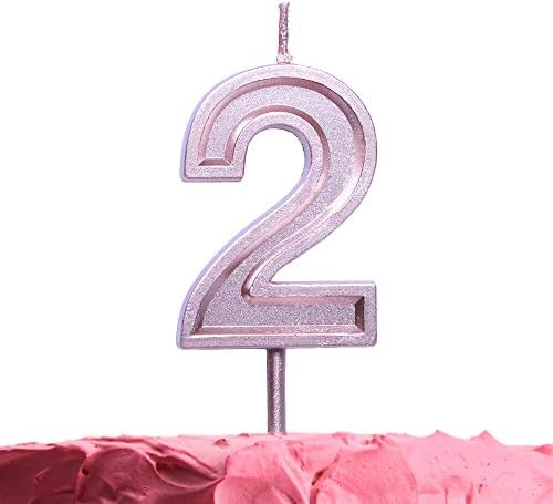 GET FRESH Number 2 Birthday Candle – Rose Gold Number Two Candle on ...
