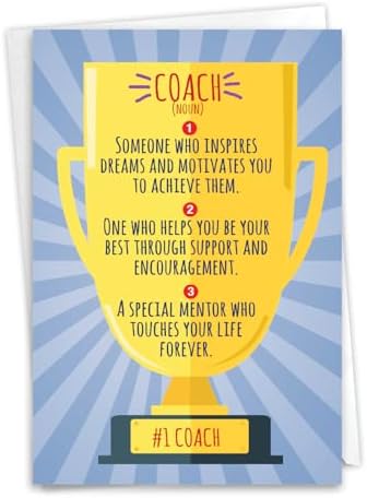 Amazon.com : NobleWorks Thank You Greeting Card (Coach) with 5 x 7 Inch ...