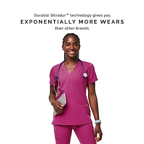 Snapklik.com : FIGS Casma Three-Pocket Scrub Top For Women - Raspberry ...