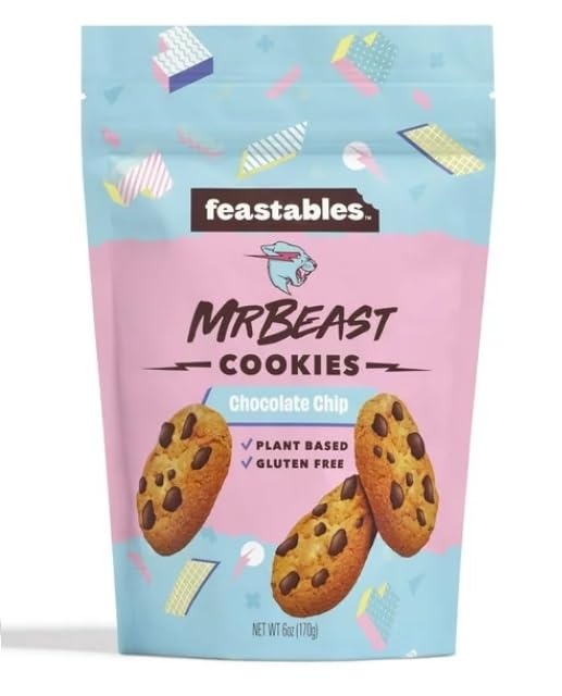 Mr.Beast Feastables Chocolate & Milk Chip Delicious Cookies Plant Based ...
