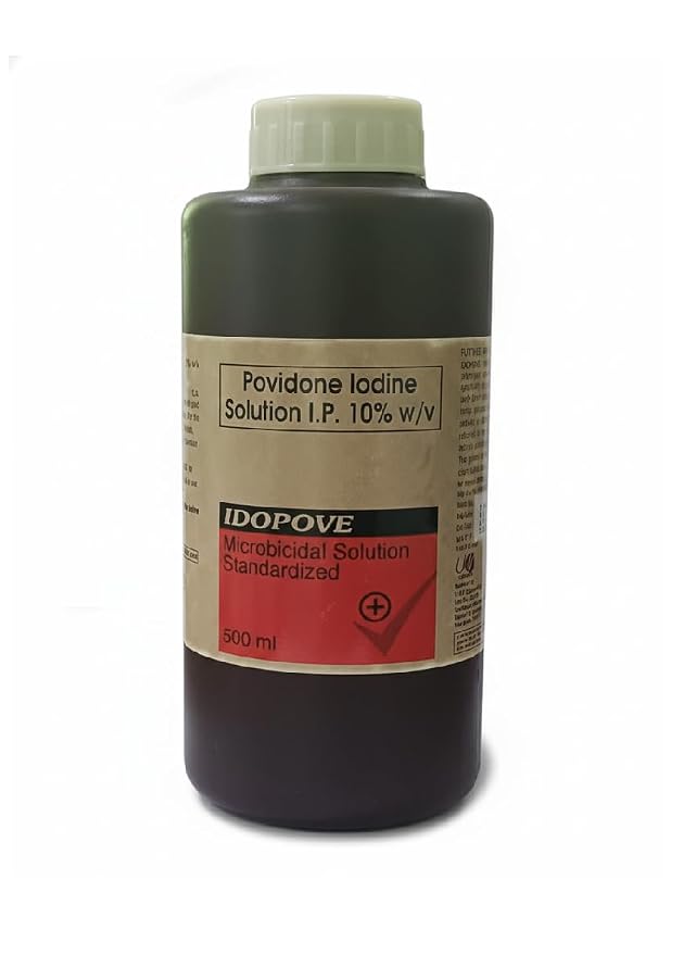 Buy IDOPOVE Povidone Iodine 10% w/v - Bottle of 500 ml Standardised ...