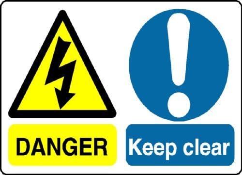 Amazon.com: S1549 SMALL DANGER KEEP CLEAR WARNING SAFETY METAL WALL ...