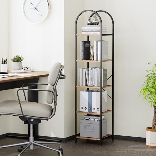 Amazon.com: Hzuaneri Bookcase Bookshelf, Narrow Book Shelf, Industrial ...