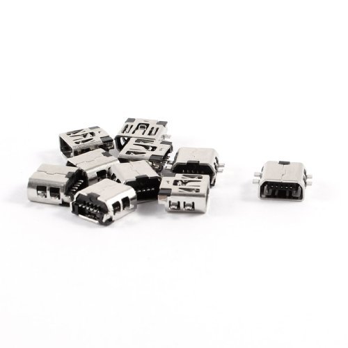 SJT® 10 Pcs Female Mini USB Type B 5-Pin SMT SMD Socket Jack Connector ...