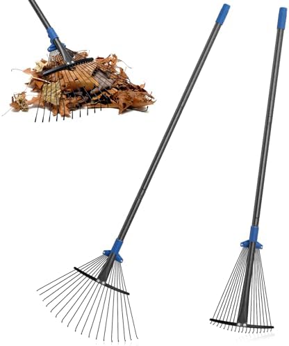Amazon.com : NICOFPHY Garden Rake with Long Handle, 60" Heavy Duty Bow ...