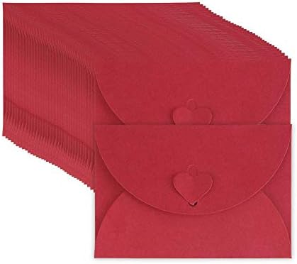 DLUFAIMI 50PCS Mini Gift Card Envelopes,Heart Shaped Clasp Envelopes ...