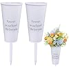 Metal Cemetery Vases, 2 Pcs Metal Grave Memorial Grave Vases with ...