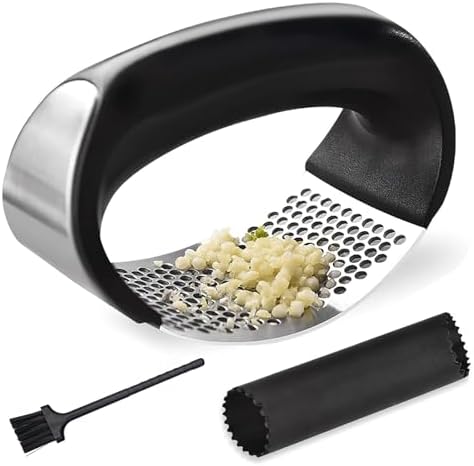 Amazon.com: Stainless Steel Garlic Presser, 2024 New Garlic Press ...