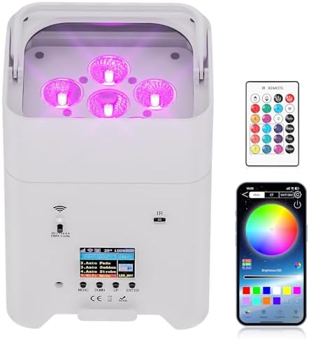 Amazon.com: Battery Powered Par Lights 2Pack - 12LEDs 36W RGBW DJ Par ...