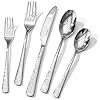 Amazon.com | KINGSTONE Hammered Silverware Set, Flatware Set, 18/10 ...