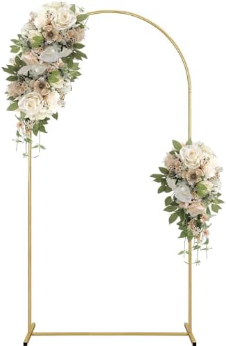 6.6FT x 4FT Gold Wedding Arches for Ceremony Rectangular Metal Balloon ...